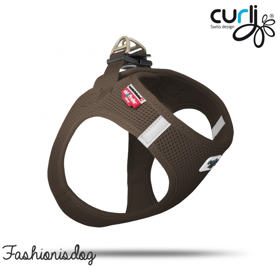 Harnais Curli Vest Air-Mesh gris pour chiens